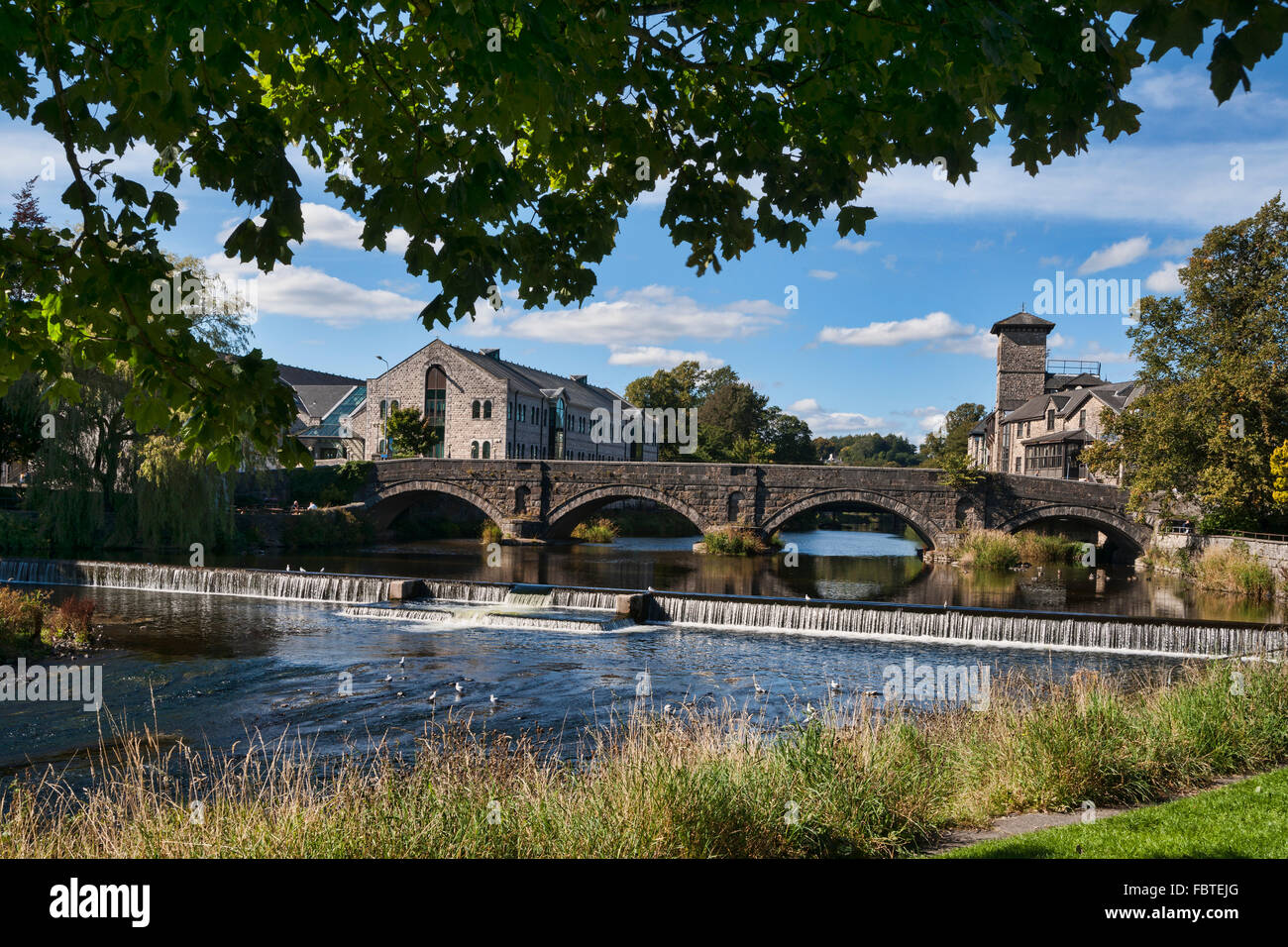 Beside the River Kent in Kendal, Cumbria, North England UK Stock Photo ...