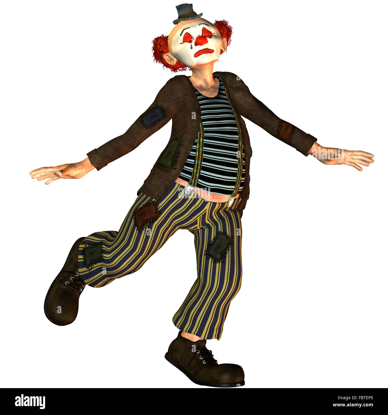 Dancing Clown with closed eyes Stock Photo - Alamy