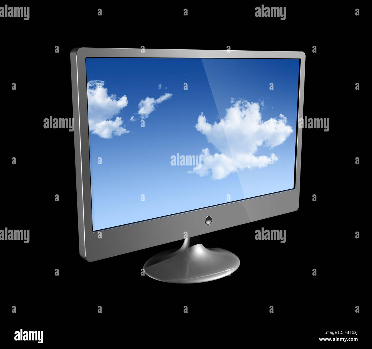 3D Computer monitor isolated on black Stock Photo - Alamy