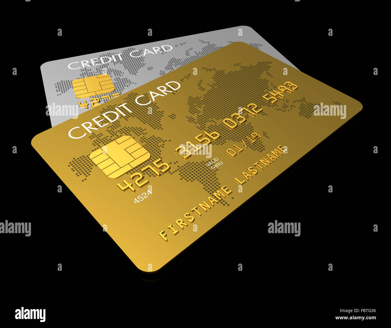 Gold credit debit card world map hi-res stock photography and images ...