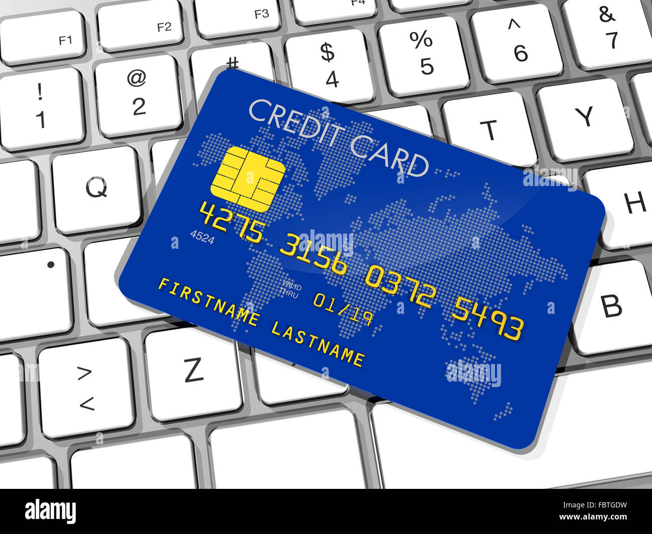 Credit card on a computer keyboard Stock Photo - Alamy