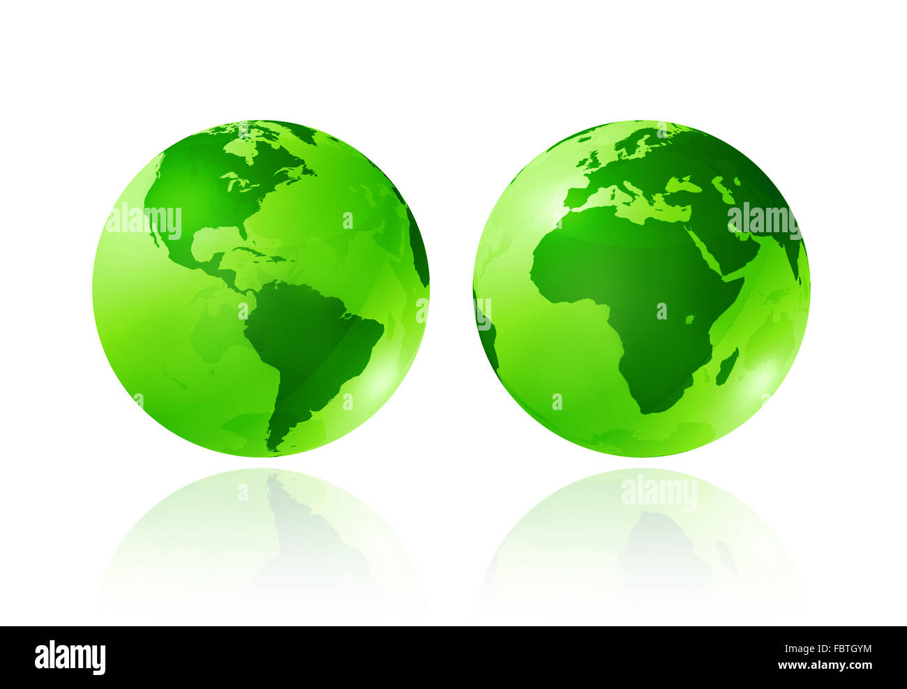 green transparent globes Stock Photo - Alamy