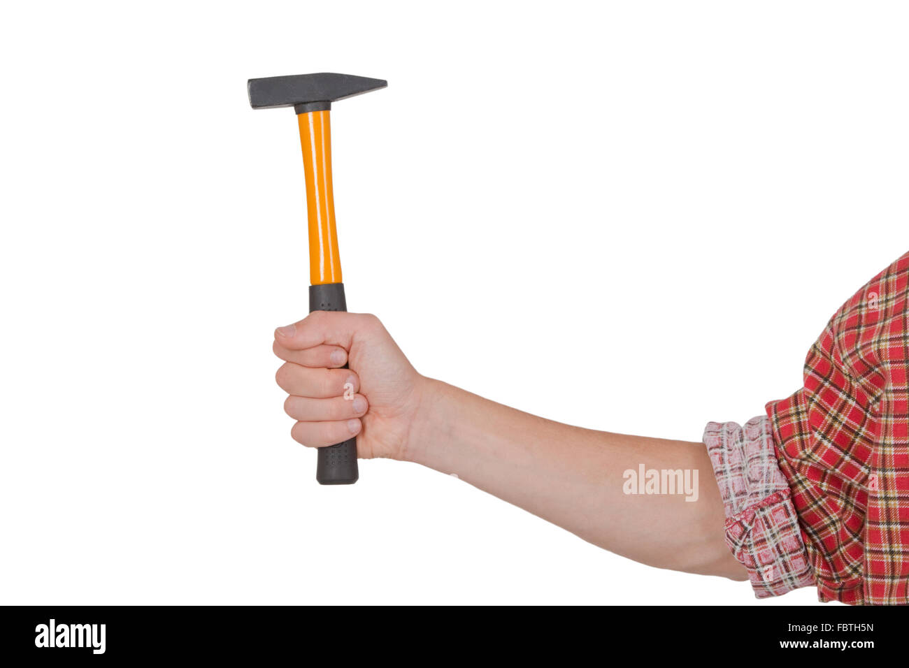 Arm with hammer Stock Photo - Alamy