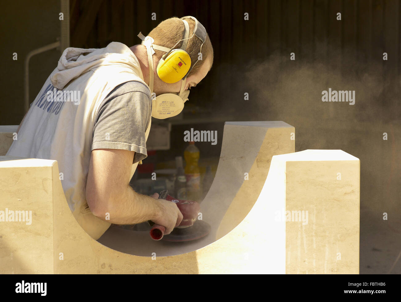 Stonecutter at the work Stock Photo - Alamy