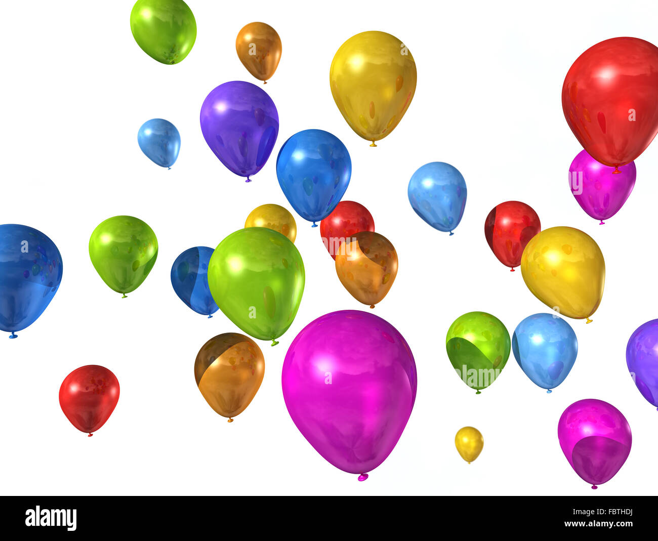 colored balloons isolated on white Stock Photo - Alamy