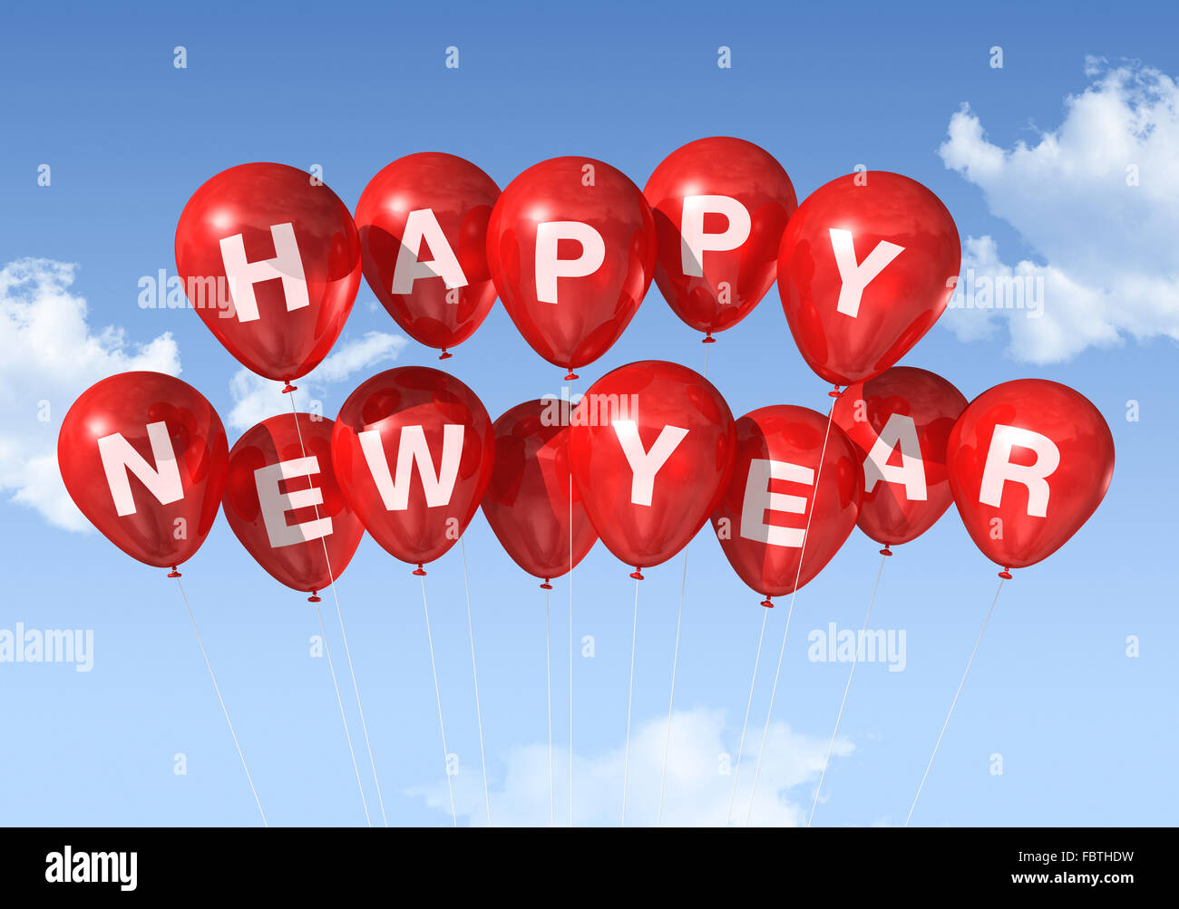 happy new year balloons Stock Photo - Alamy