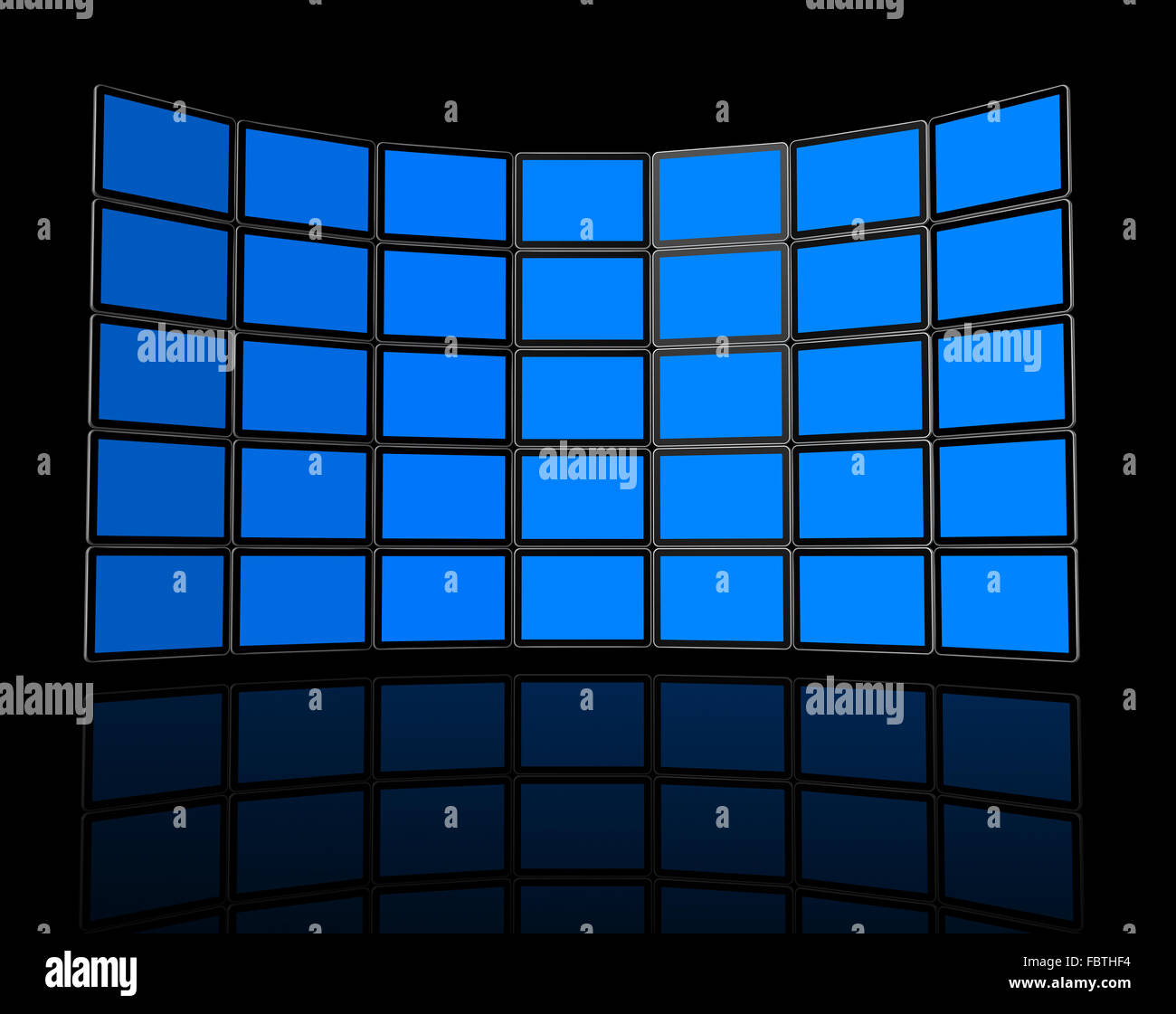 Wall of flat tv screens Stock Photo - Alamy