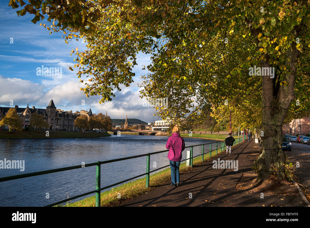 River Ness at Inverness, Autumn colours, Inverness, Highlands, Scotland ...