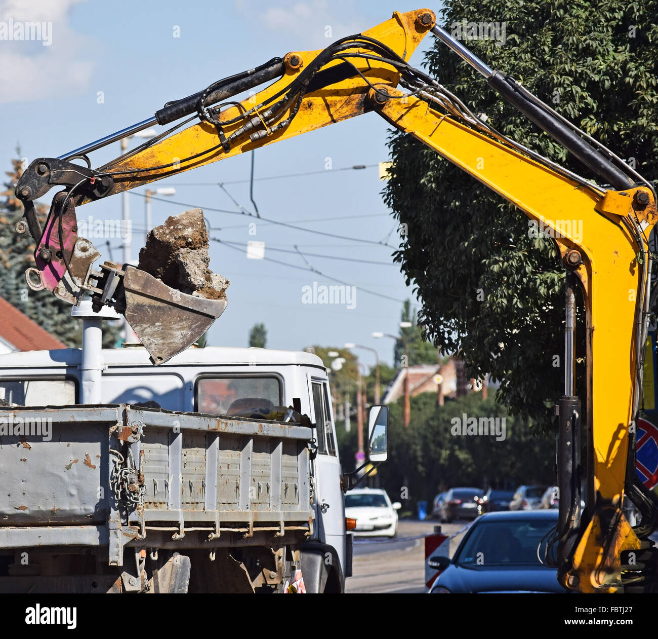 Orange front end loader construction High Resolution Stock Photography ...