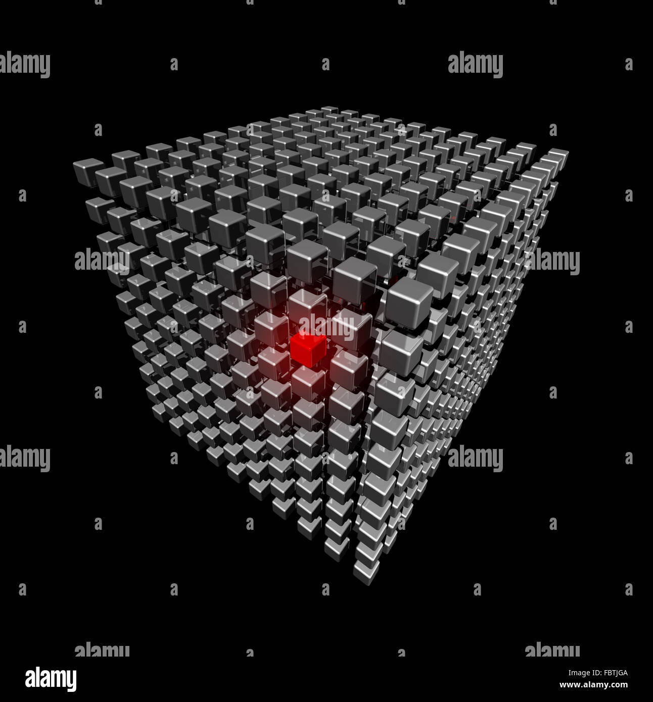 Cube made of small cubes Stock Photo - Alamy