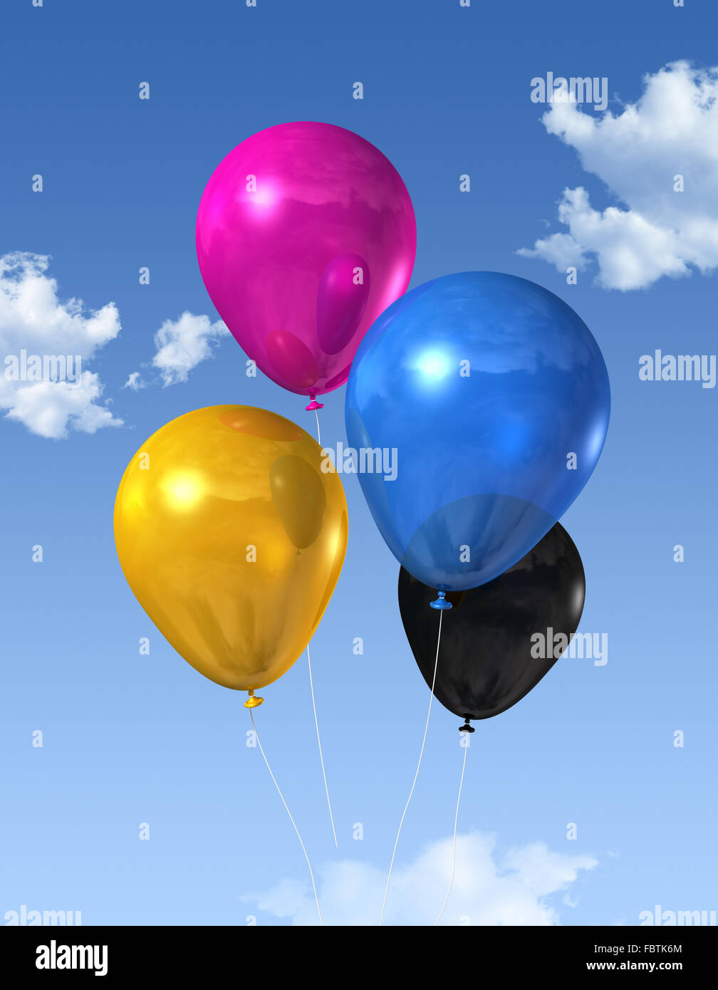 Primary color party balloons background hi-res stock photography and ...