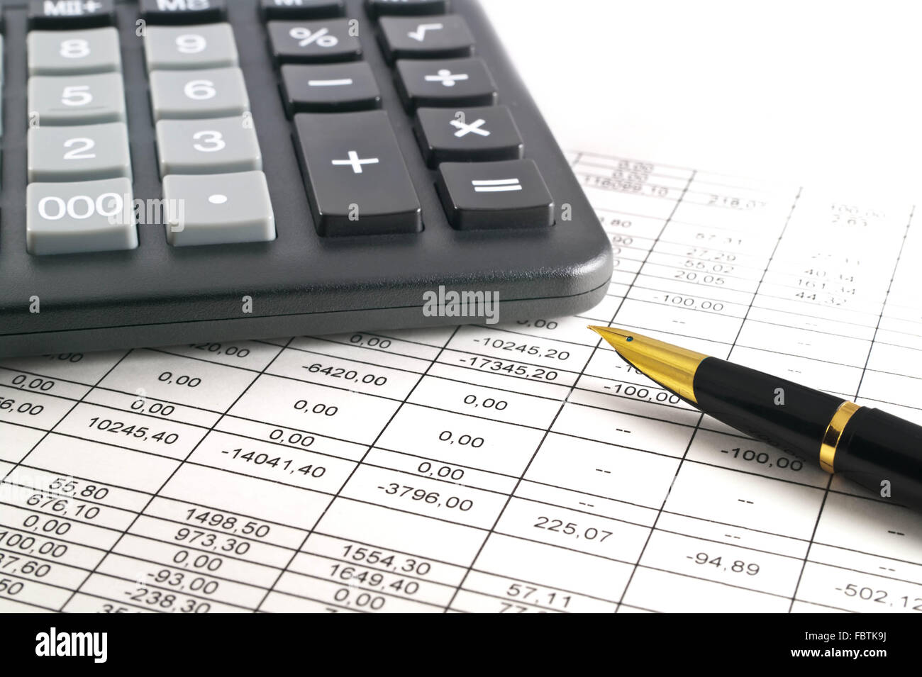 Bank Statement Calculator Pen High Resolution Stock Photography and ...