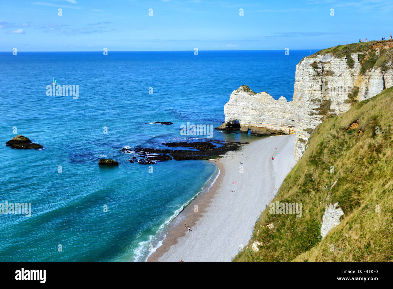 Scenic view of cliff and coastline Stock Photo - Alamy