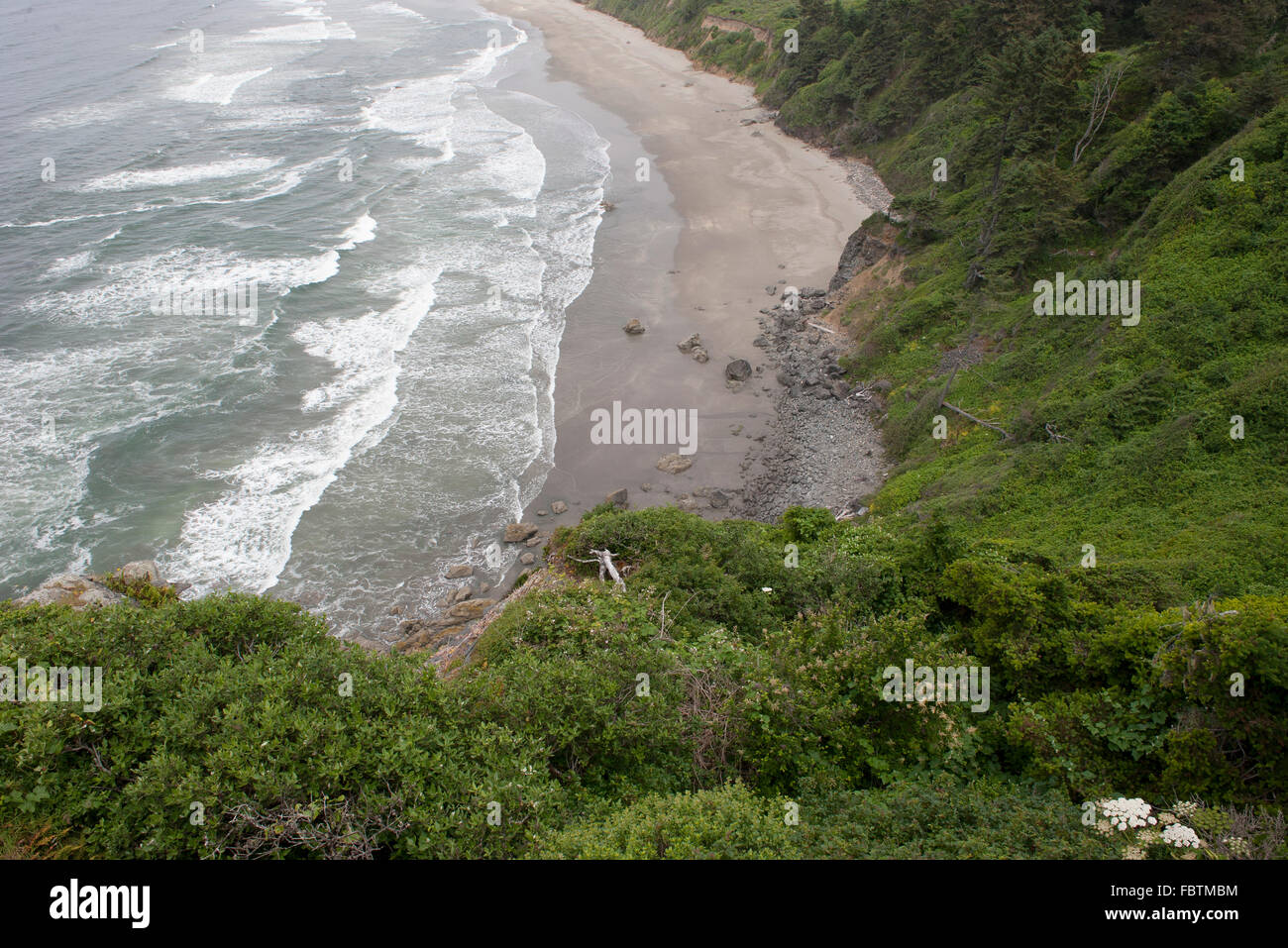 Steep cliffs and beach in Redwood National Park, California, USA Stock ...