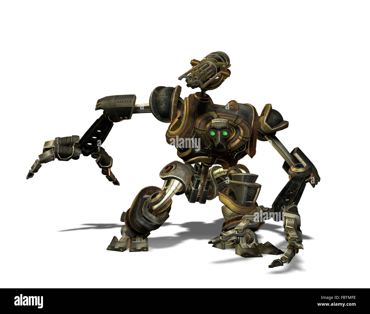 Steampunk combat robots from the future Stock Photo - Alamy