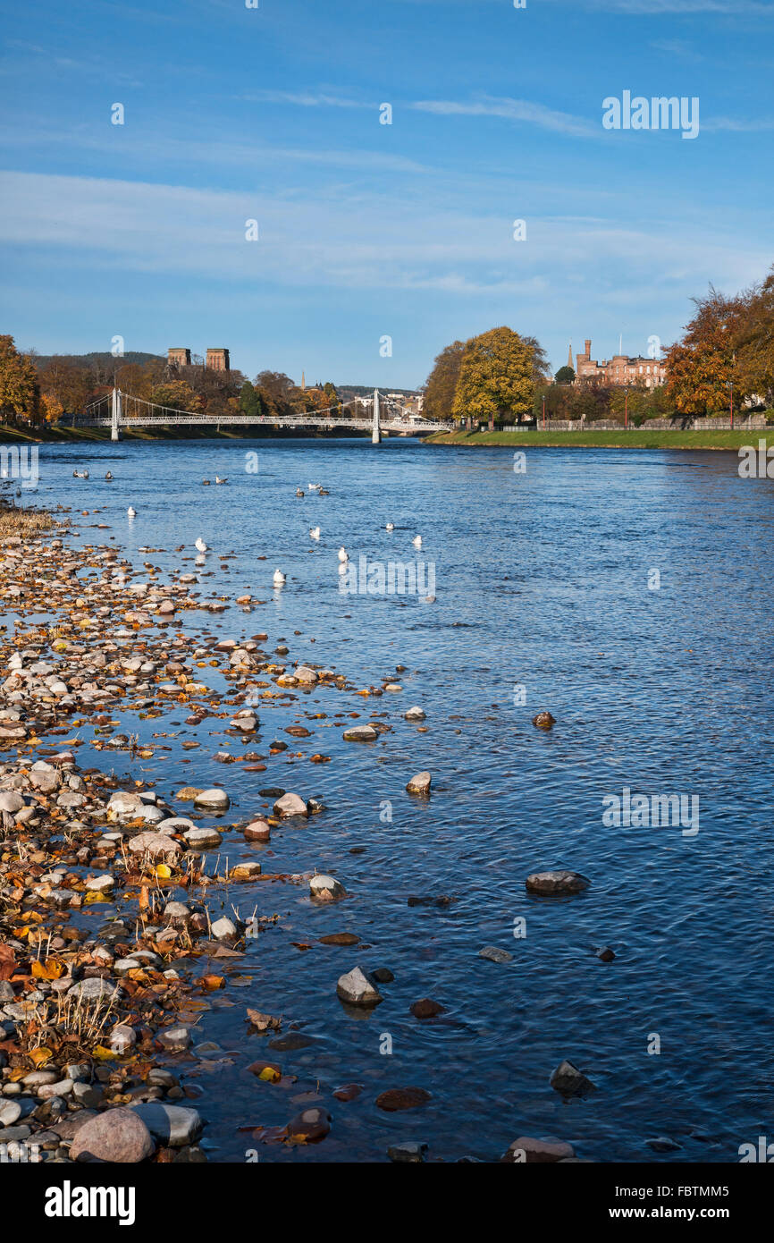 River Ness, Inverness, autumn colours, Highland, Scotland, UK Stock ...