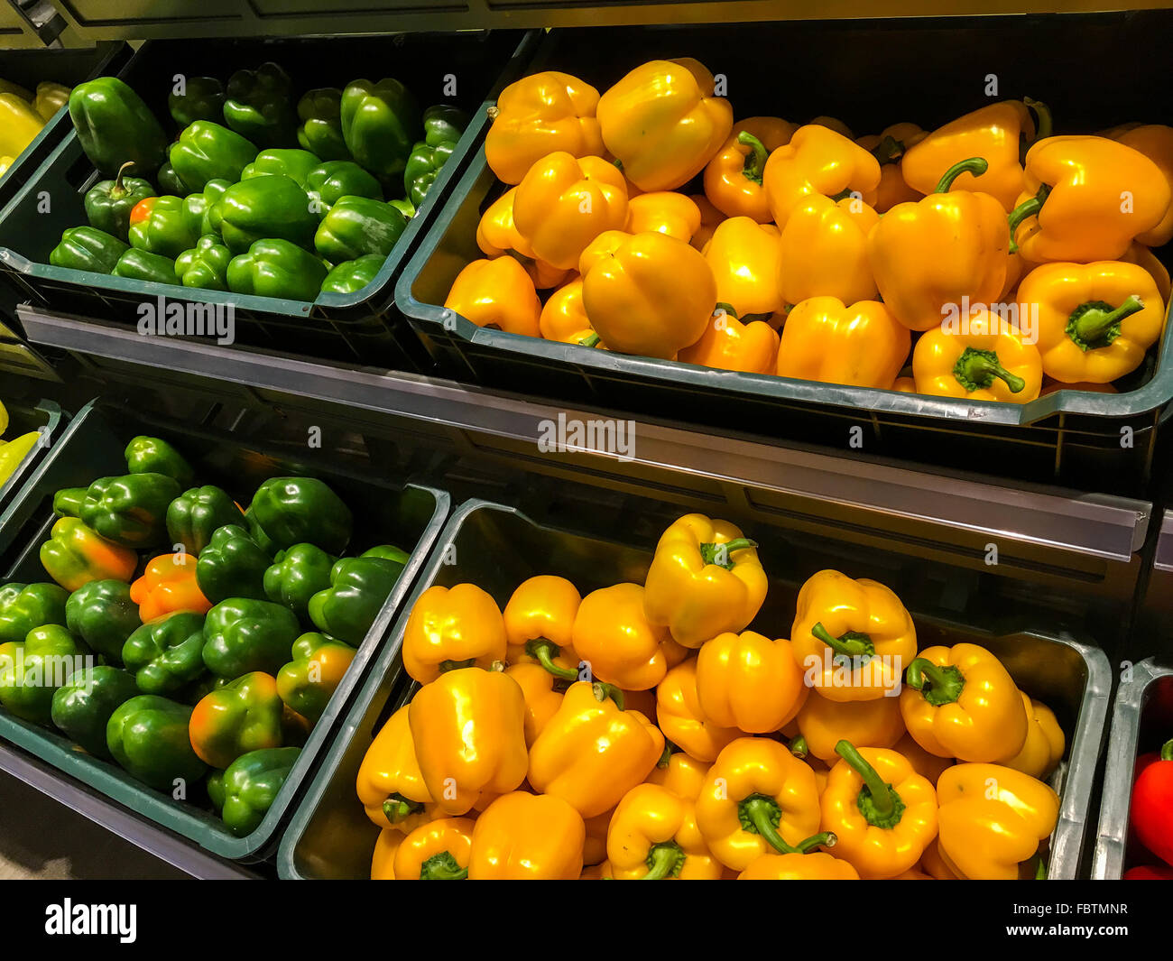 Colored Capsicum In Vegetable Market Display Stock Photo - Alamy
