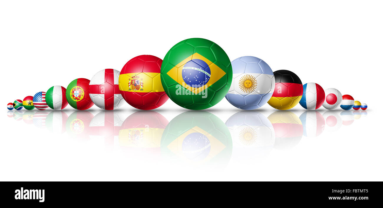 Soccer balls teams flags Cut Out Stock Images & Pictures - Alamy