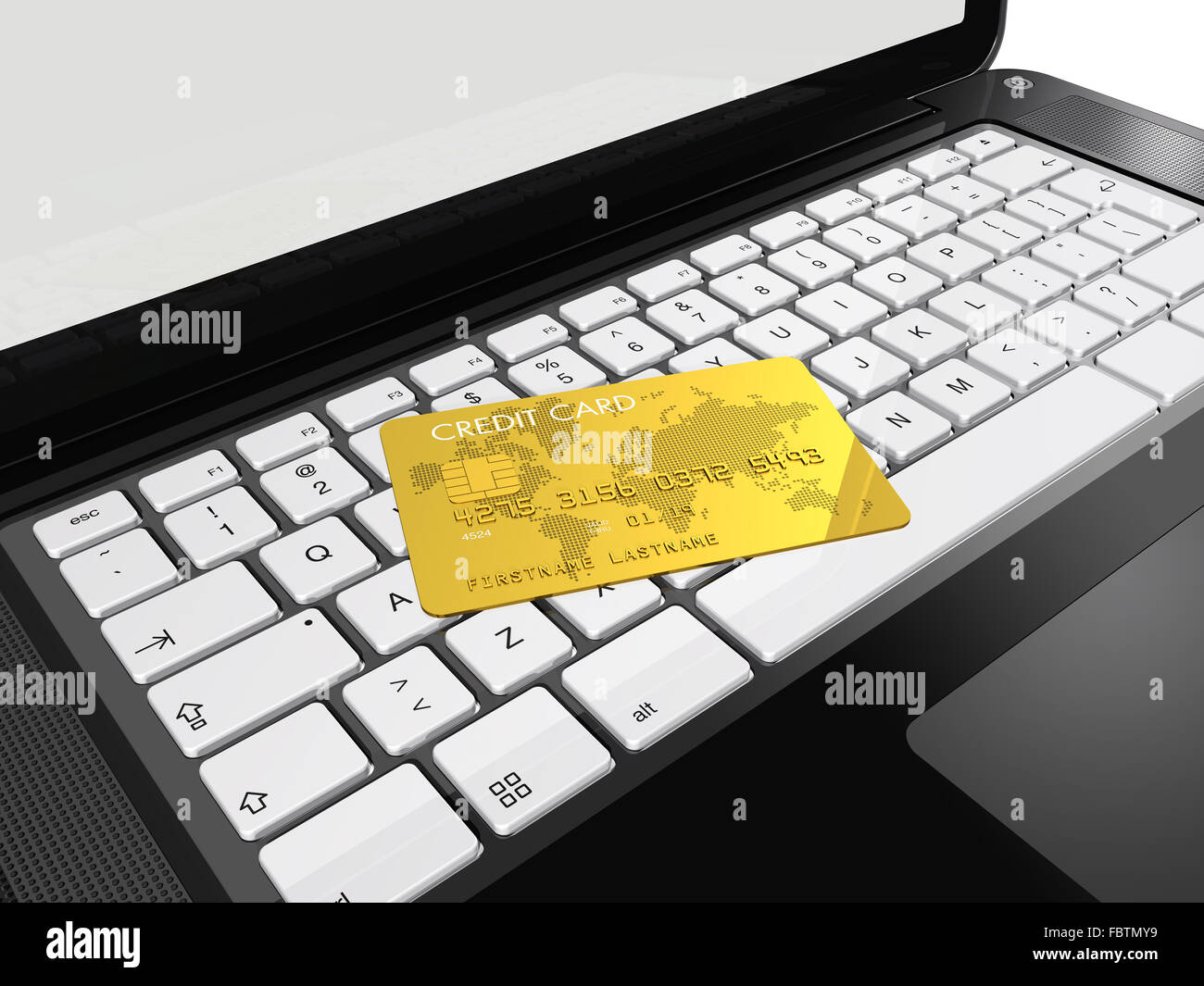 gold credit card on laptop Stock Photo - Alamy