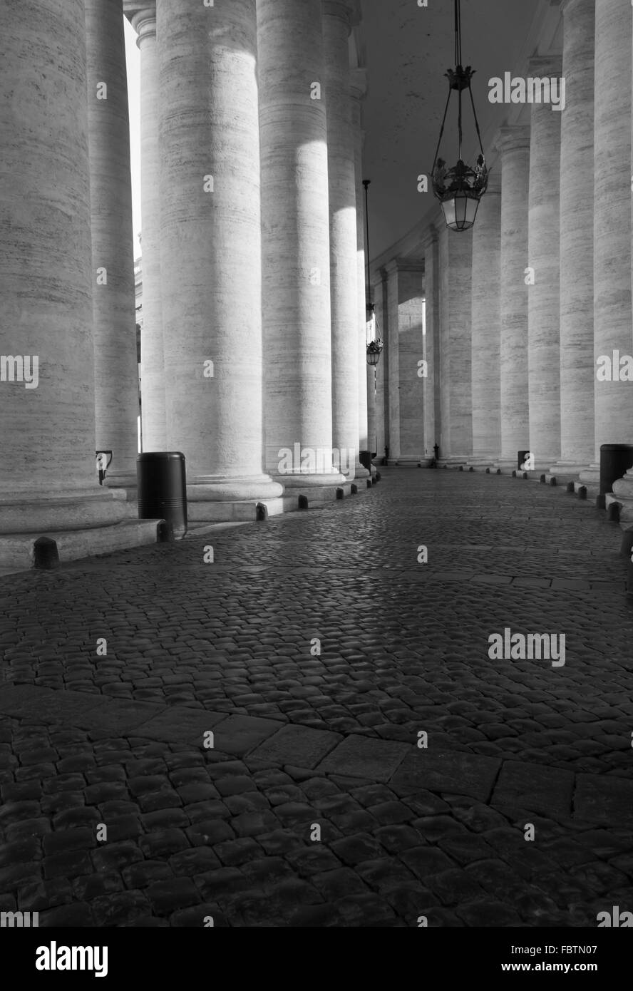 ROME, ITALY - DECEMBER 31 2014: Architectural close up of the Doric ...