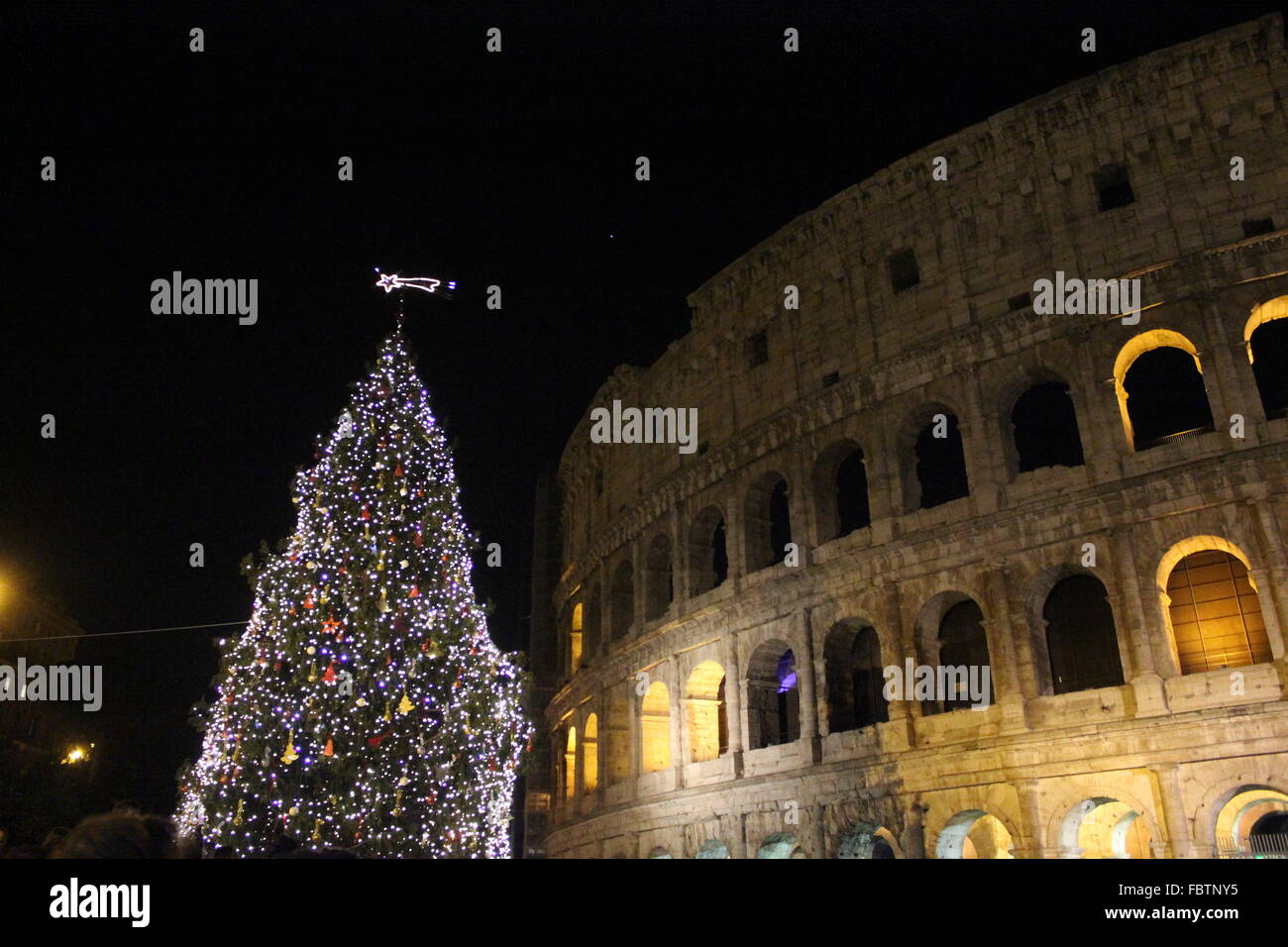 Christmas tree rome colosseum hi-res stock photography and images - Alamy