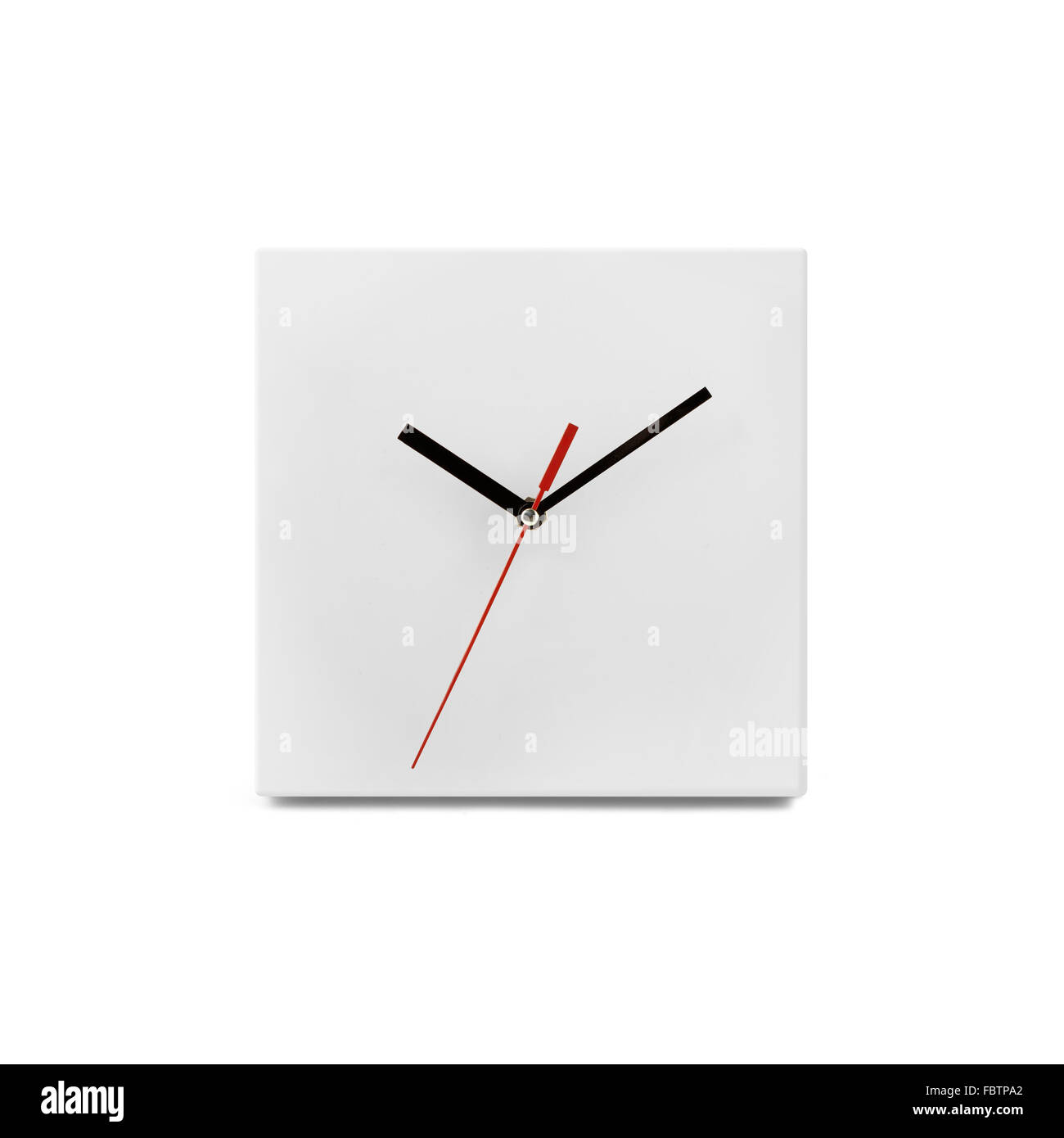 White simple wall clock - watch isolated on white background Stock ...