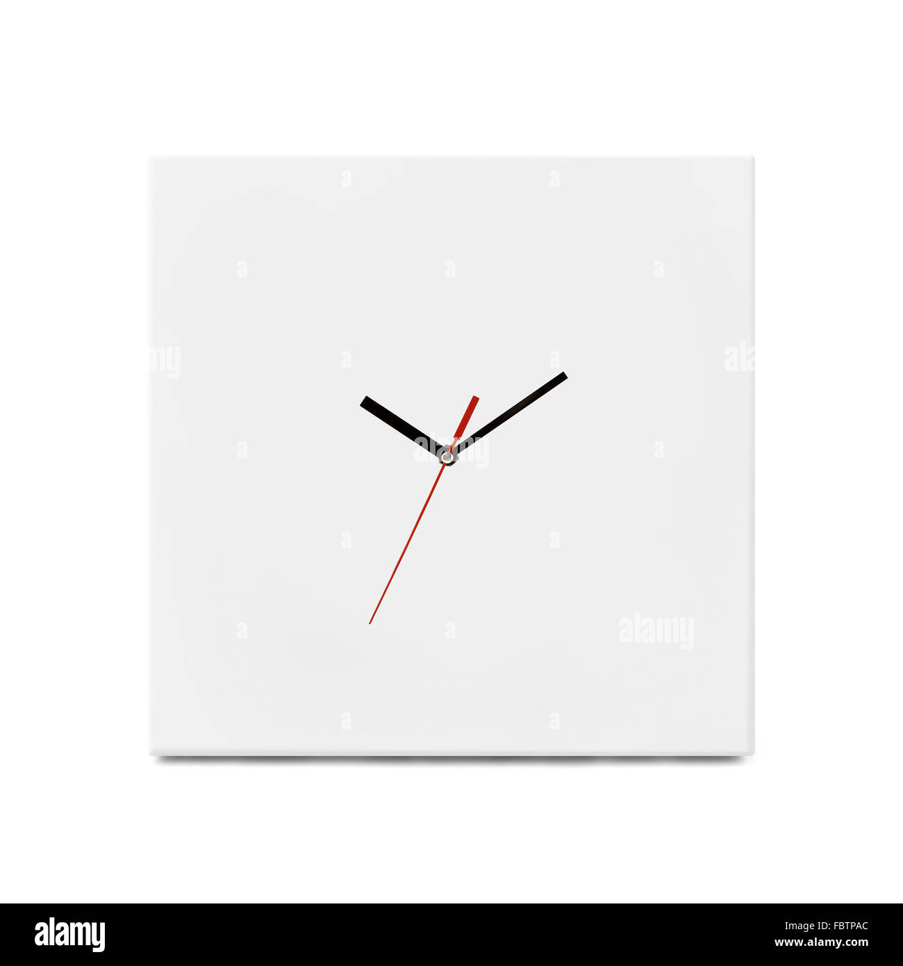 White simple wall clock - watch isolated on white background Stock ...