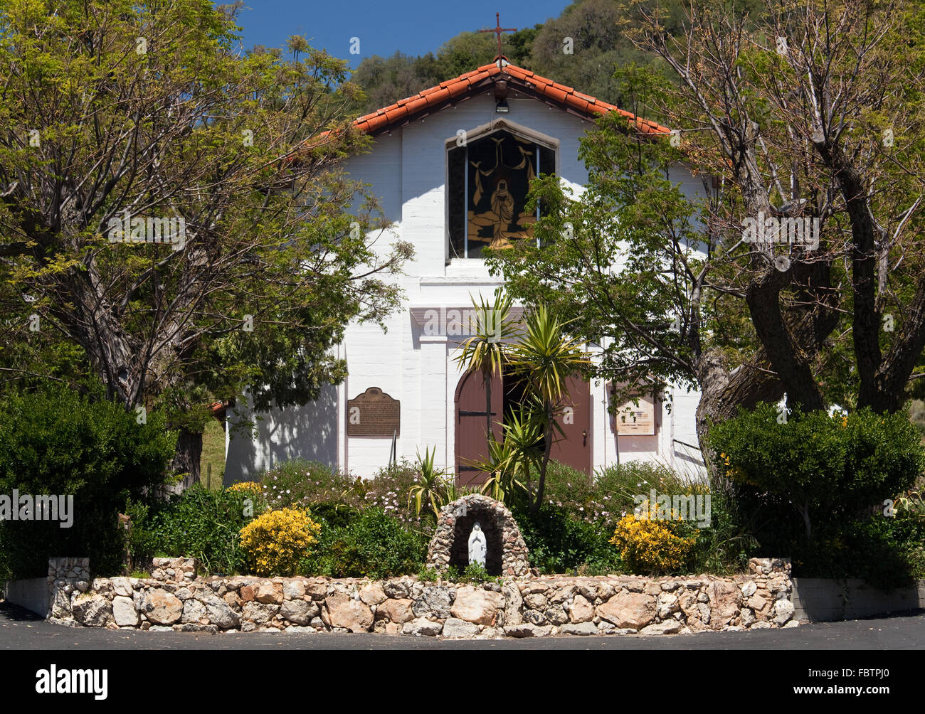 Ornate desert garden outside the Ysabel Chapel near San Diego Stock ...