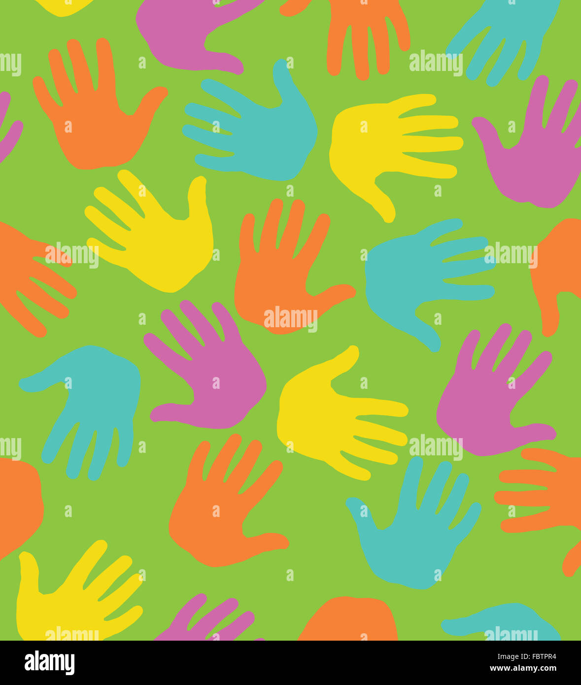 seamless pattern with colored hand prints Stock Photo - Alamy