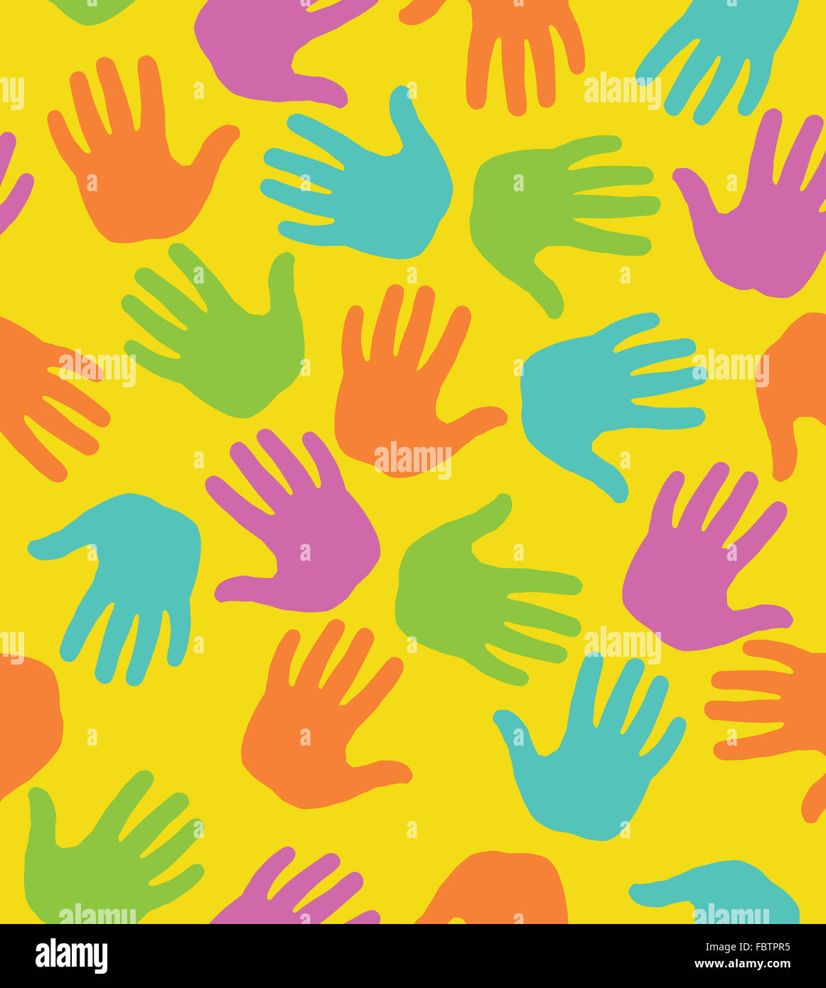 seamless pattern with colored hand prints Stock Photo - Alamy