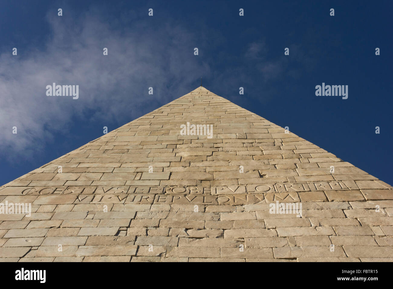 ROME, ITALY - JANUARY 1 2015: Architectural close up of the Pyramid of ...