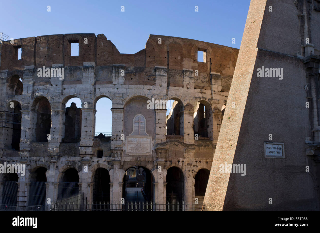 ROME, ITALY - JANUARY 1 2015: Close up detail of the external walls of ...