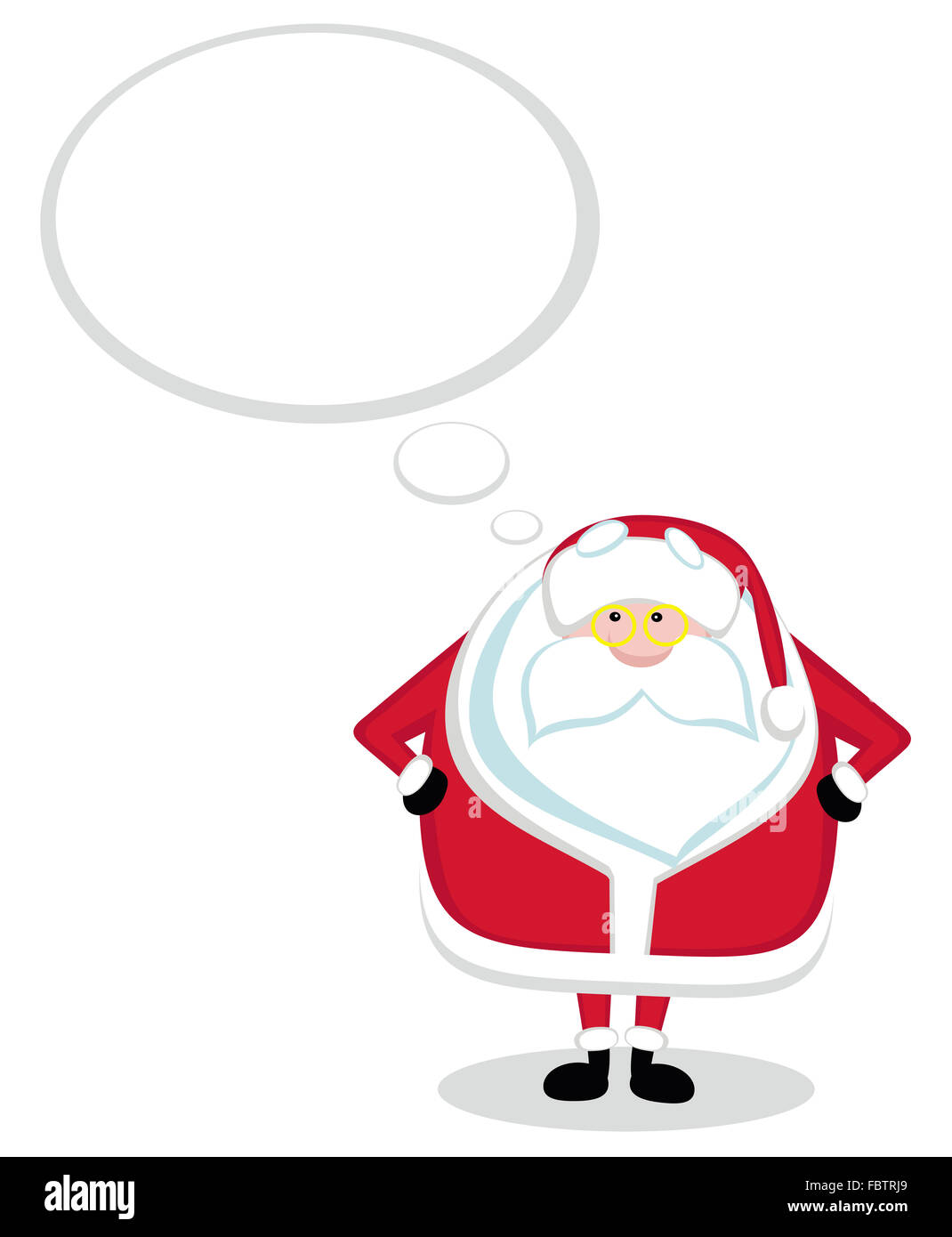 Cartoon Santa thinking Stock Photo - Alamy