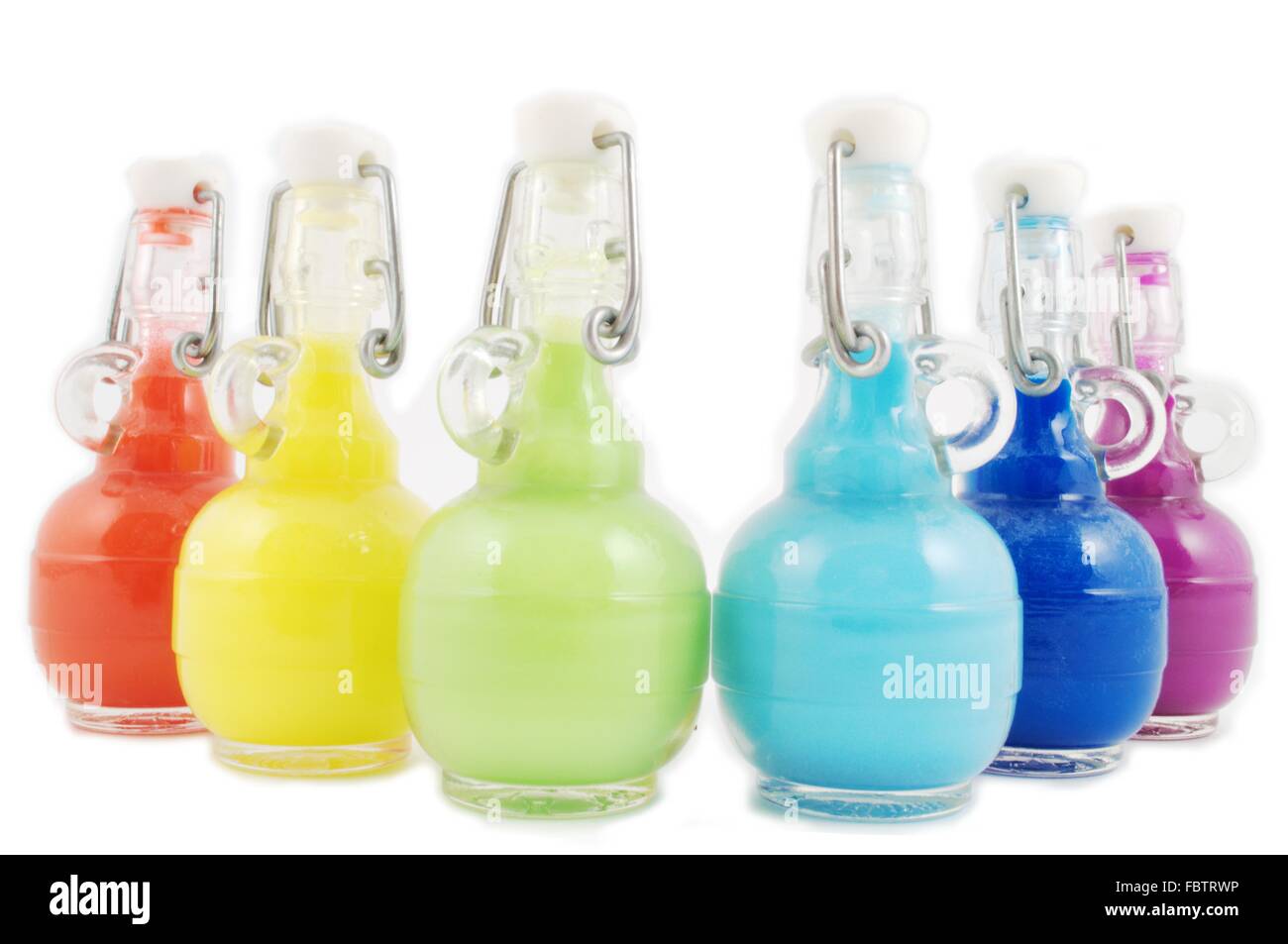 Set of Colorful flasks Stock Photo - Alamy