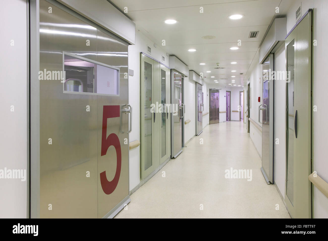 Hospital emergency corridor with surgery doors. Horizontal Stock Photo ...