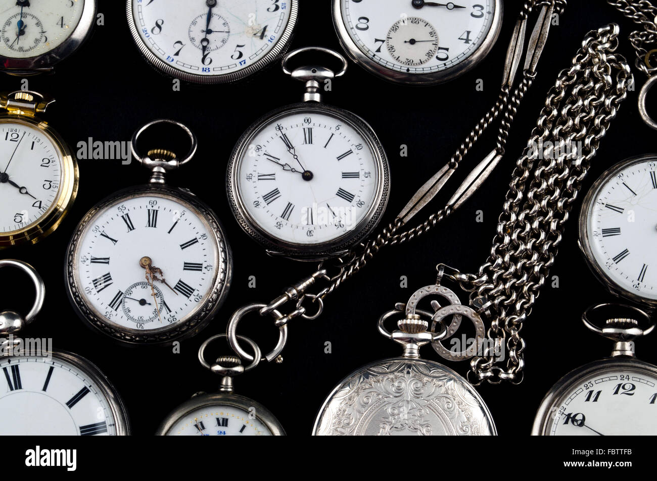 Cracked silver pocket watch Stock Photo - Alamy