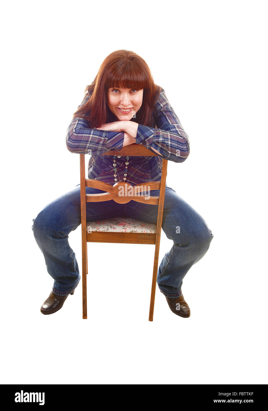 Woman sitting home on Cut Out Stock Images & Pictures - Alamy