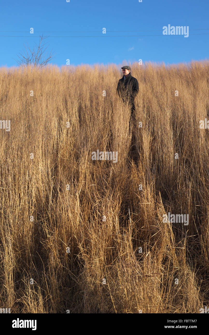 man standing in field Stock Photo - Alamy