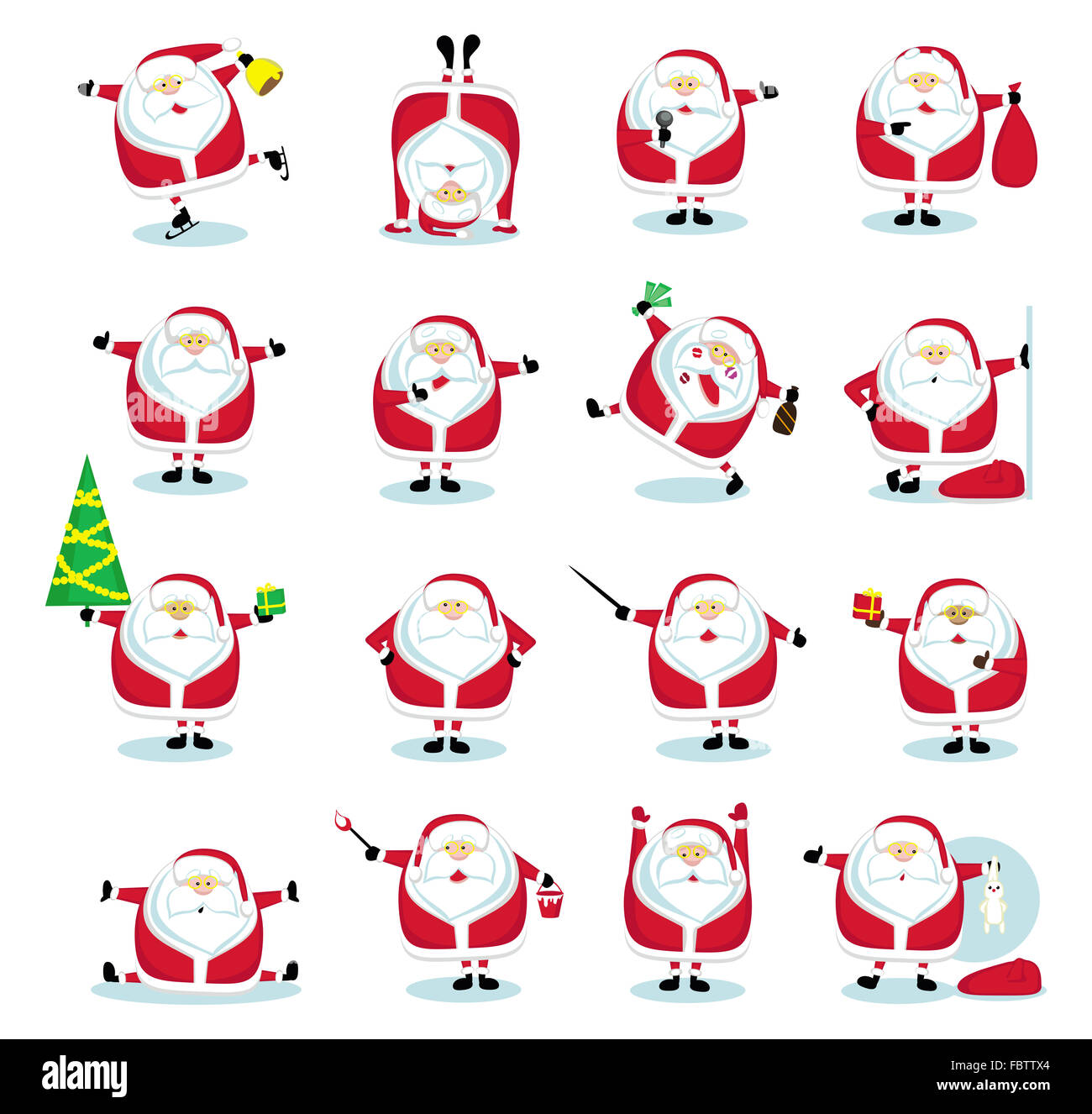 Santa in different positions Stock Photo - Alamy