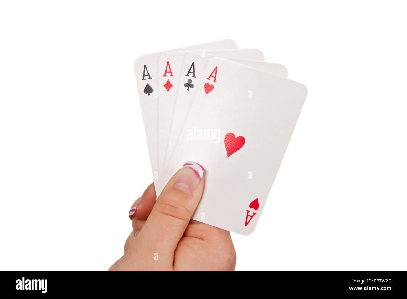 Hand with aces Stock Photo - Alamy