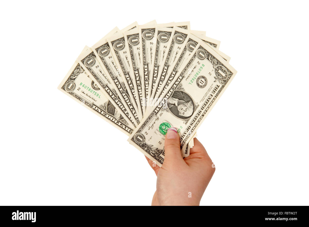 Hand with dollar Stock Photo - Alamy