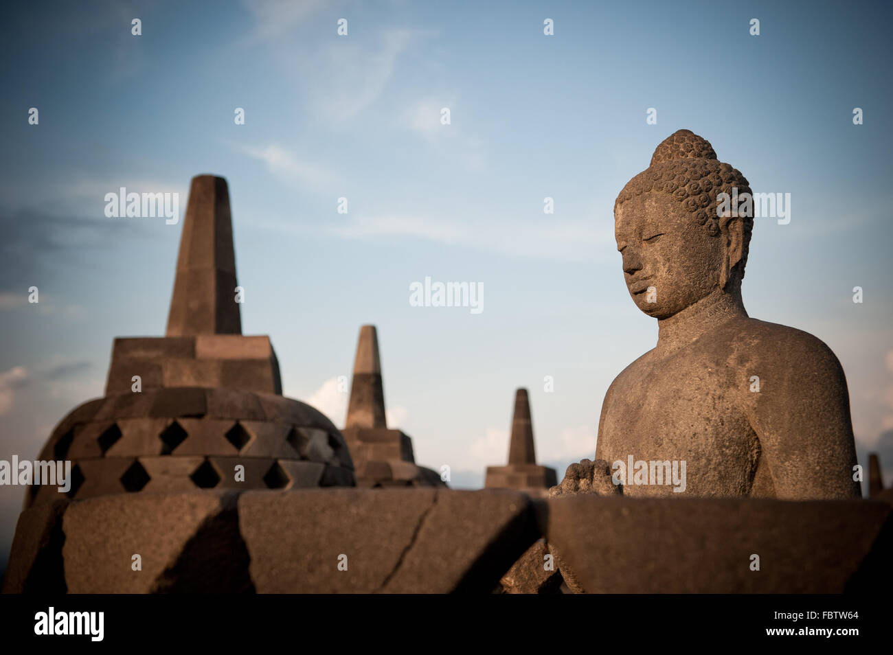 Buddha statue at Borobudur temple, Java, Indonesia Stock Photo - Alamy