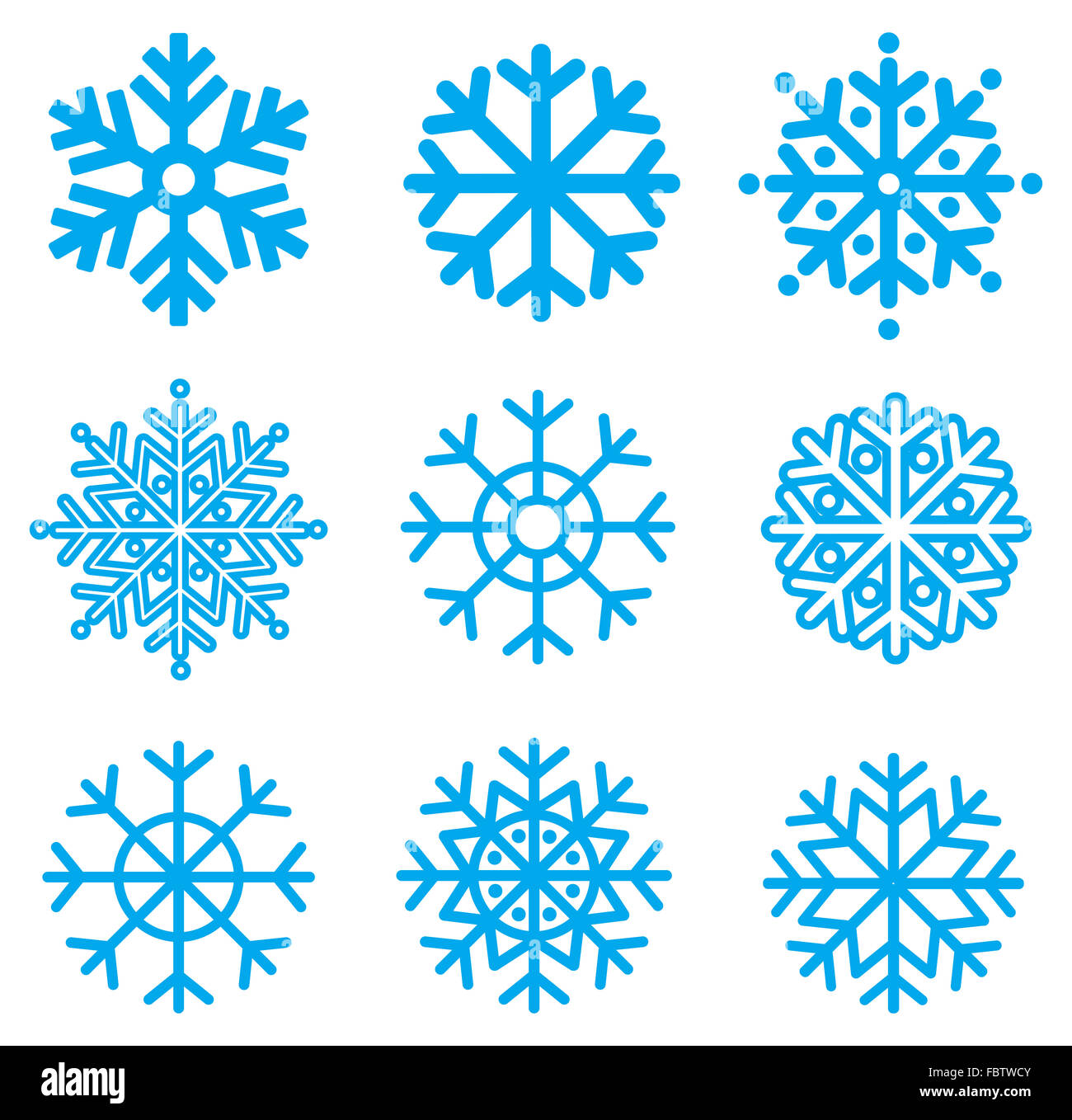 Snowflakes clip art Cut Out Stock Images & Pictures - Alamy