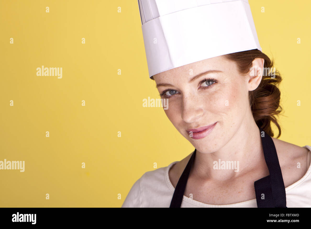 Beautiful female chef Stock Photo - Alamy