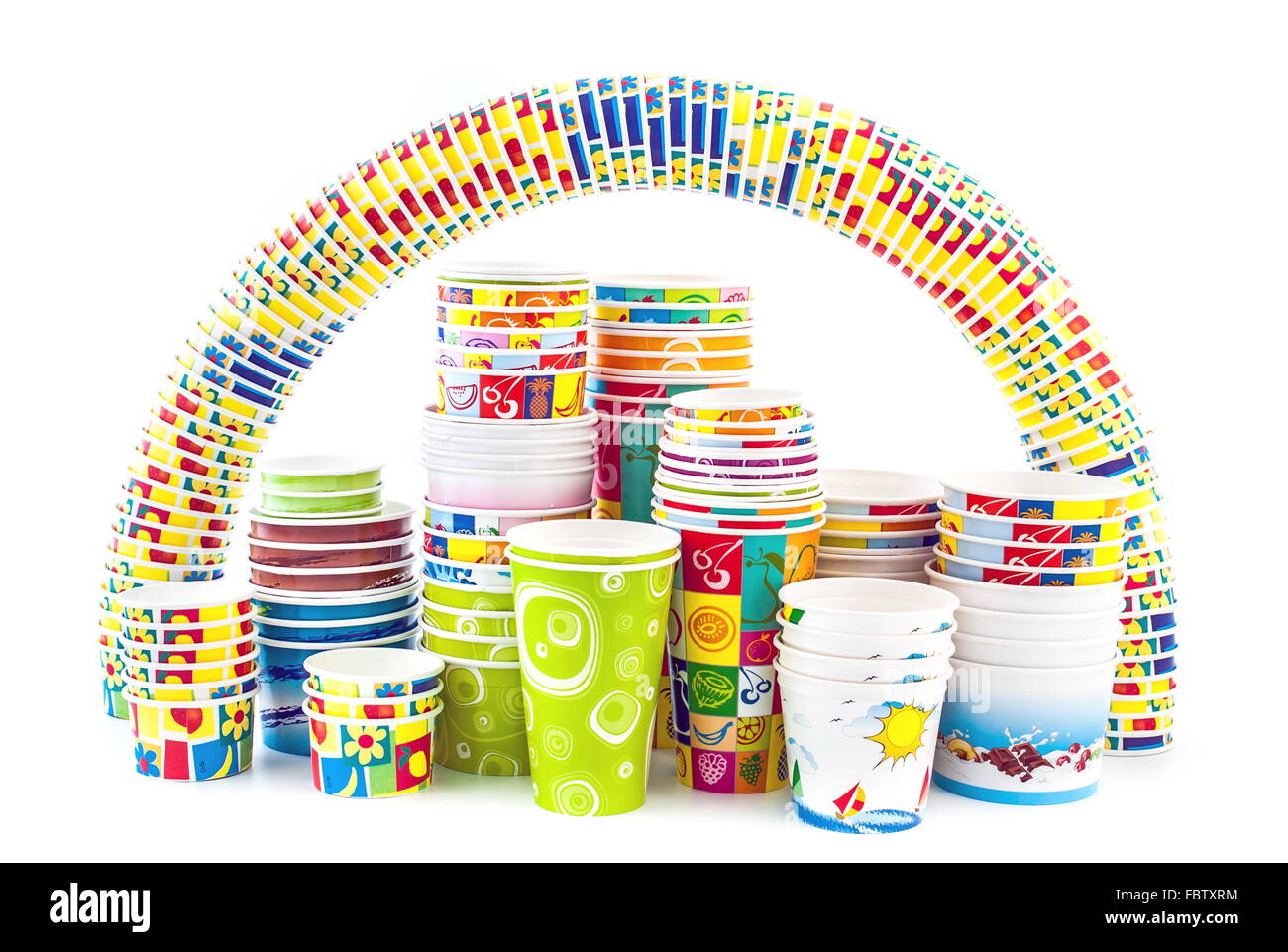 Rainbow of ice cream paper cup Stock Photo - Alamy
