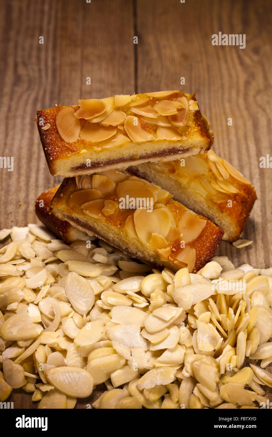 Almond sponge slices Stock Photo - Alamy