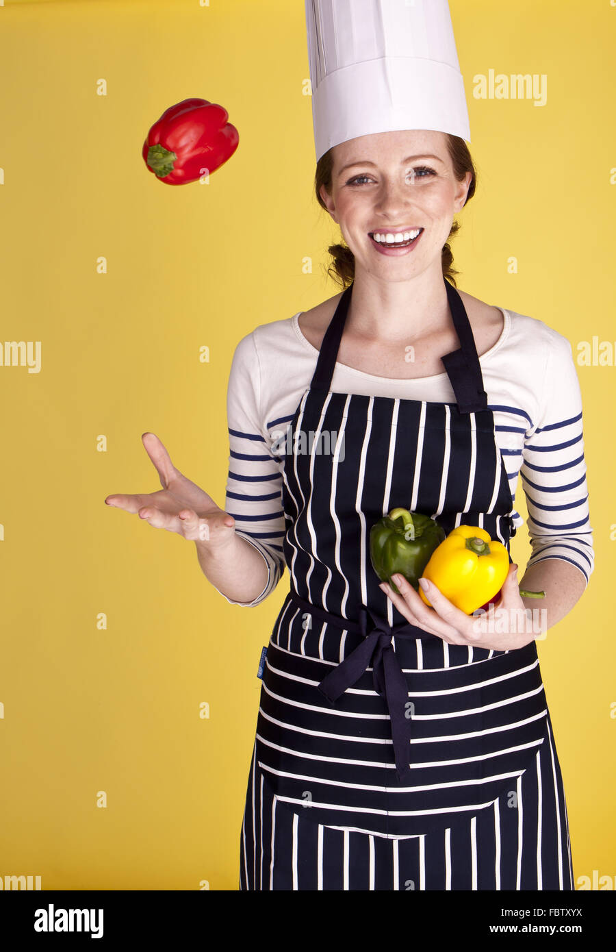 Beautiful female chef Stock Photo - Alamy