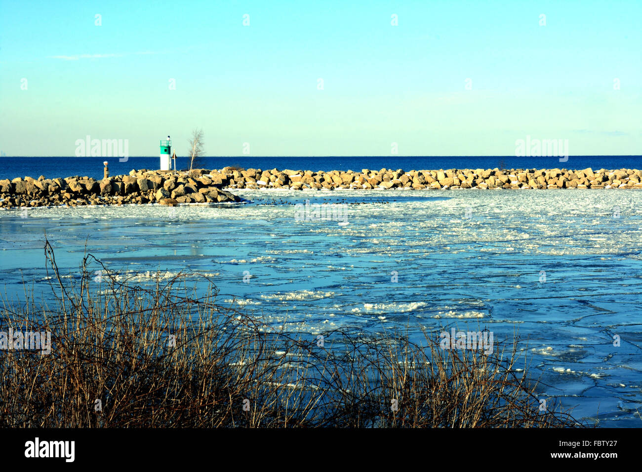 Frozen winter marina Stock Photo - Alamy