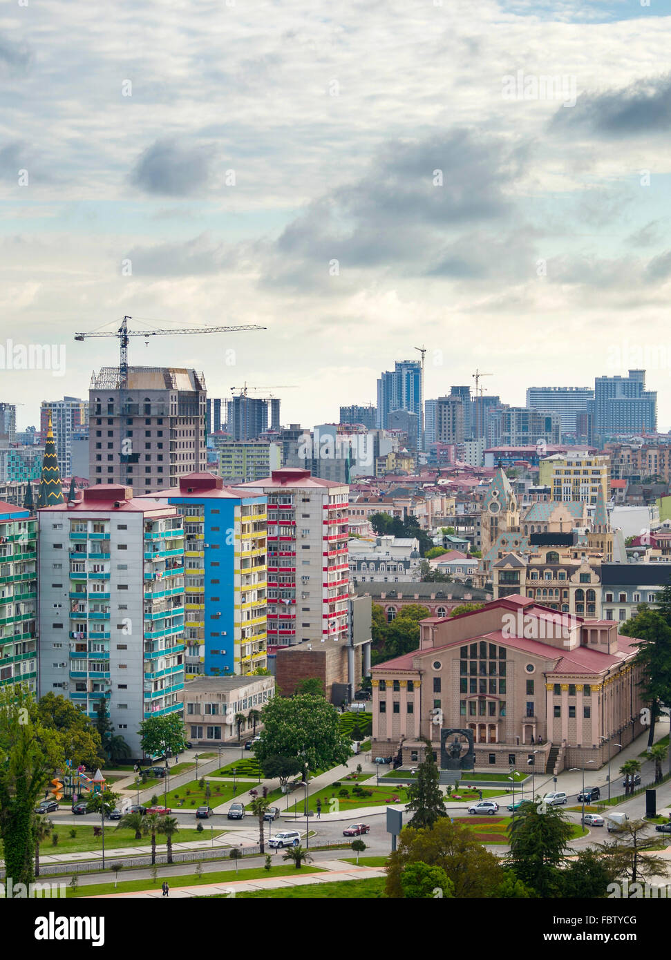 Skyline of Batumi city center with beautiful sky. Georgia Stock Photo ...