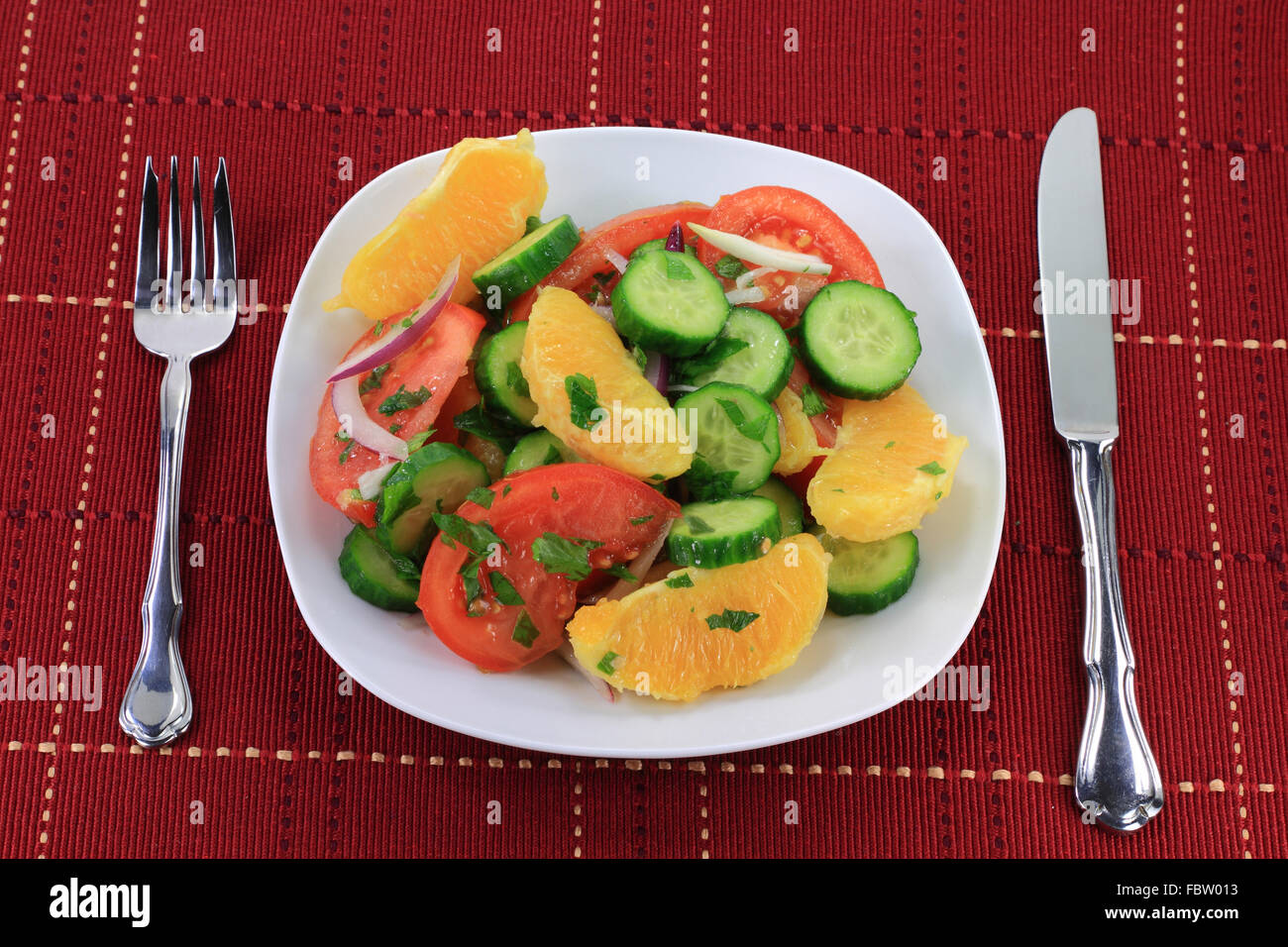 Served in dish fruits and vegetables salad Stock Photo - Alamy